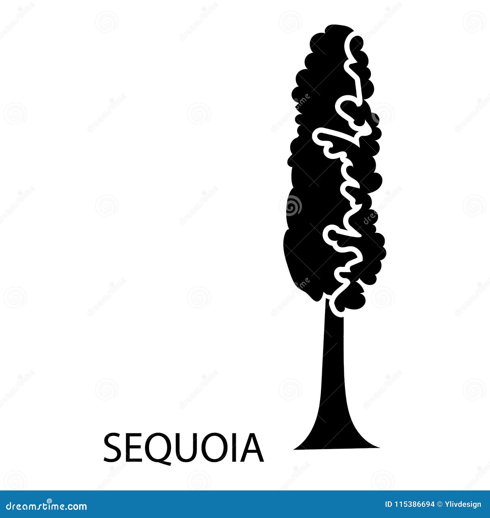 Sequoia icon, simple style stock vector. Illustration of color - 115386694