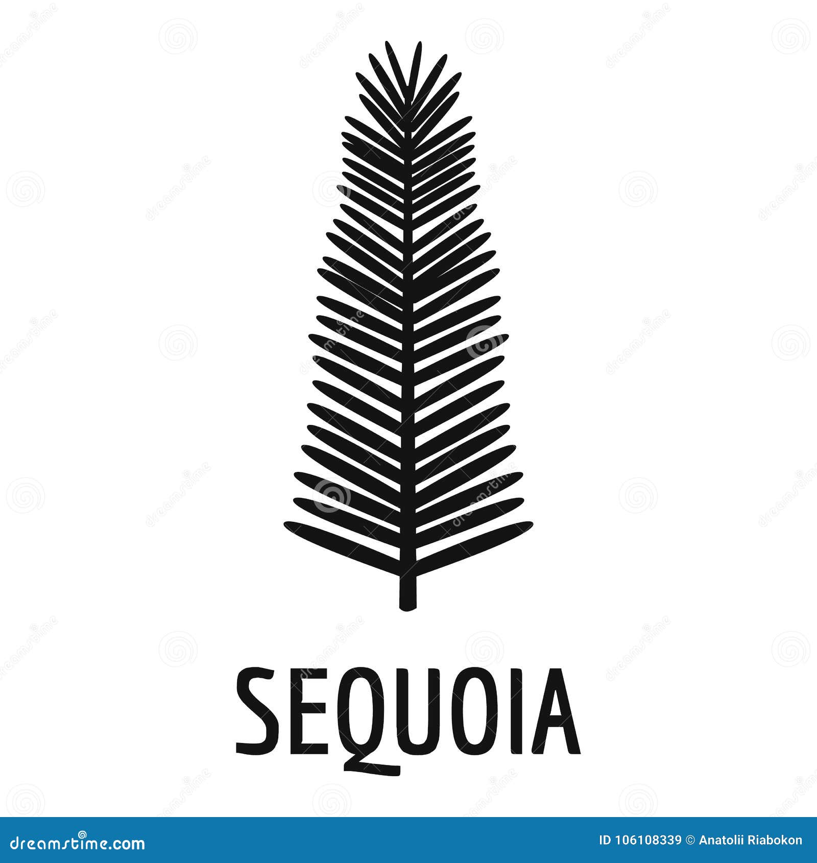 Sequoia Leaf Icon, Simple Black Style Stock Vector - Illustration of ...