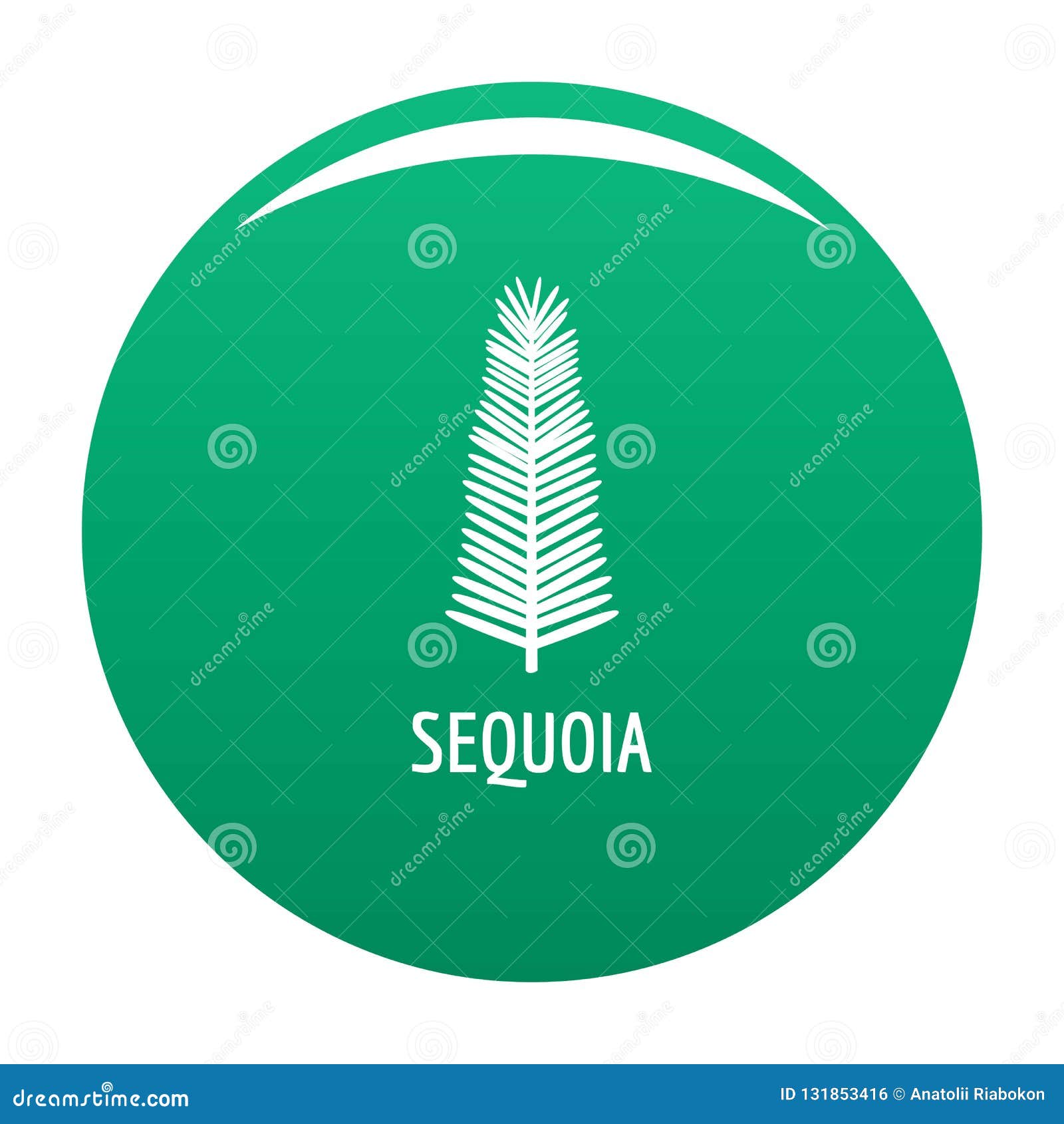 Sequoia Leaf Icon Vector Green Stock Vector - Illustration of garden ...