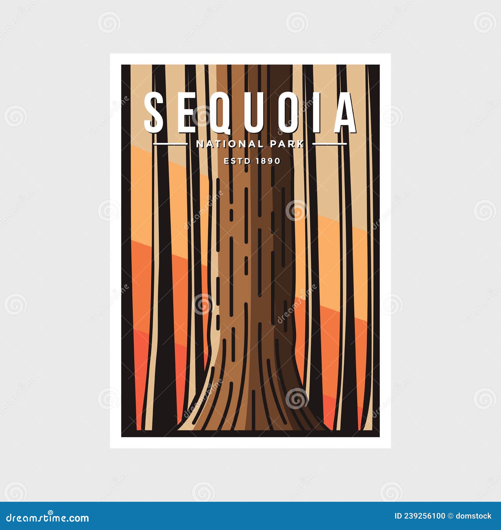 Modern Sequoia Tree Logo. Vector Illustration. | CartoonDealer.com ...