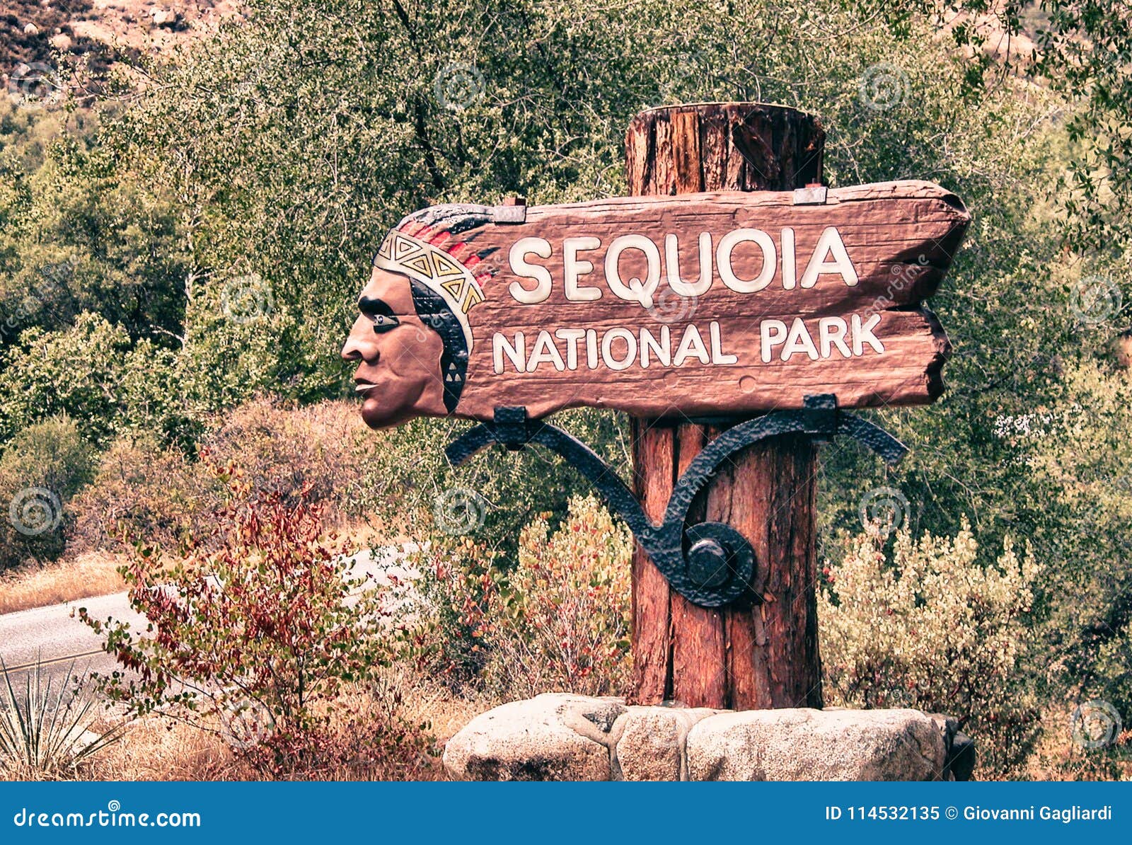 Sequoia Park Sign stock image. Image of mighty, national - 114532135