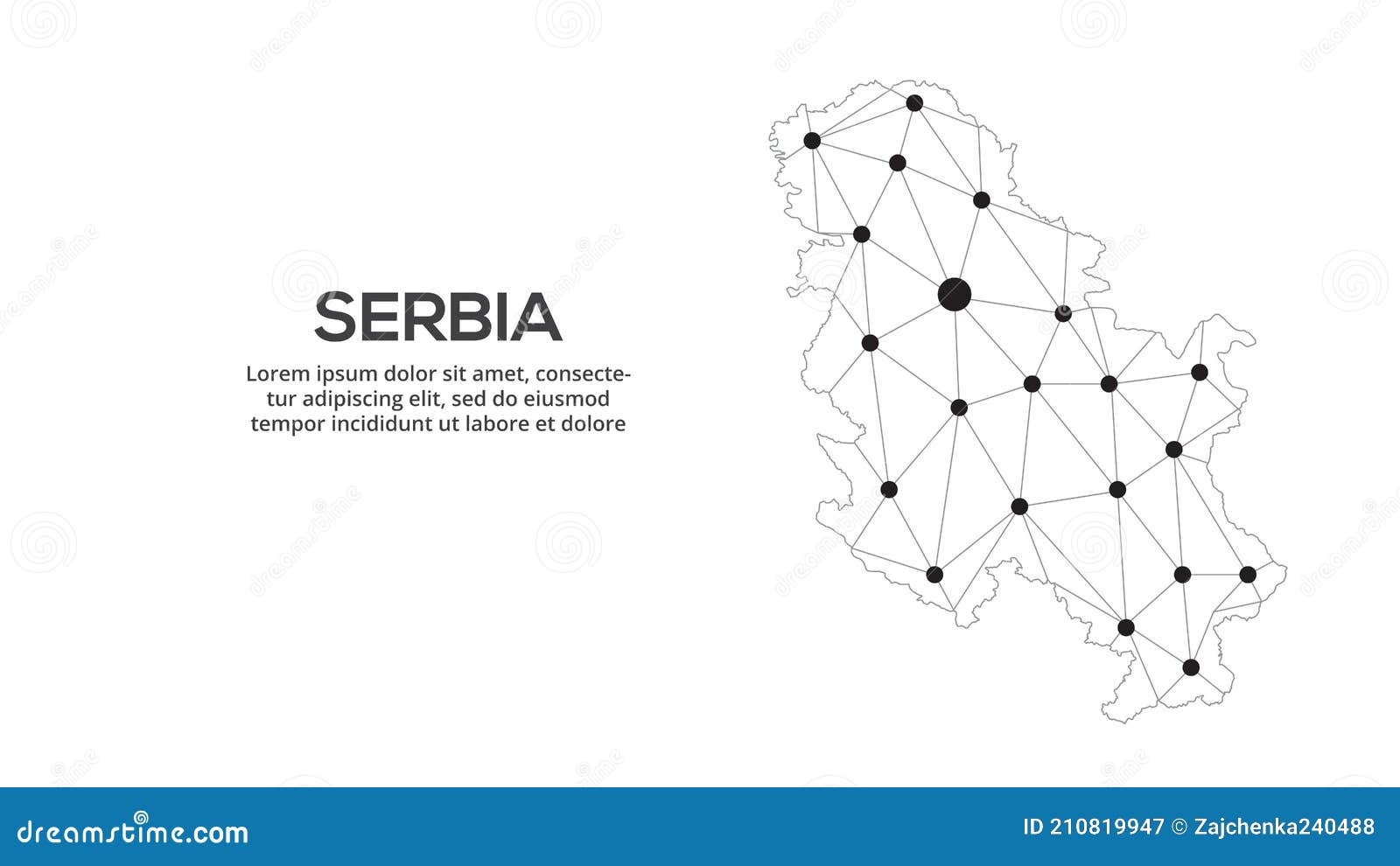 Serbia Communication Network Map. Vector Image of a Low Poly Global Map ...