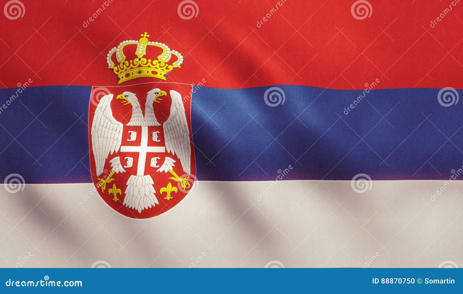Serbia Flag stock photo. Image of wind, patriotic, fabric - 88870750