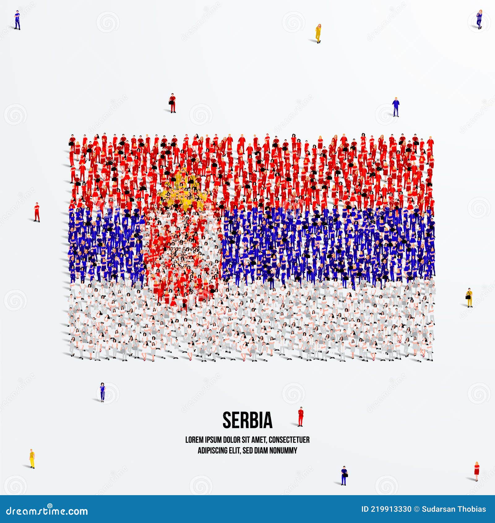 Serbia People Icon Map. Stylized Vector Silhouette Of Serbia ...