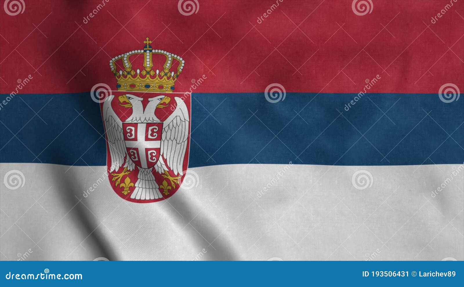 Serbia Flag Waving in the Wind. 3d Illustration Stock Illustration ...