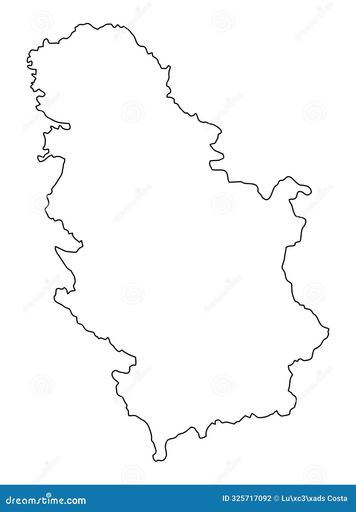 Serbia Outline Map With The Handwritten Country Name. Continuous Line ...