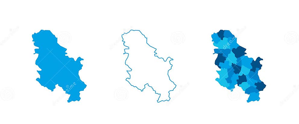 Serbia Political Map of Administrative Divisions Stock Illustration ...