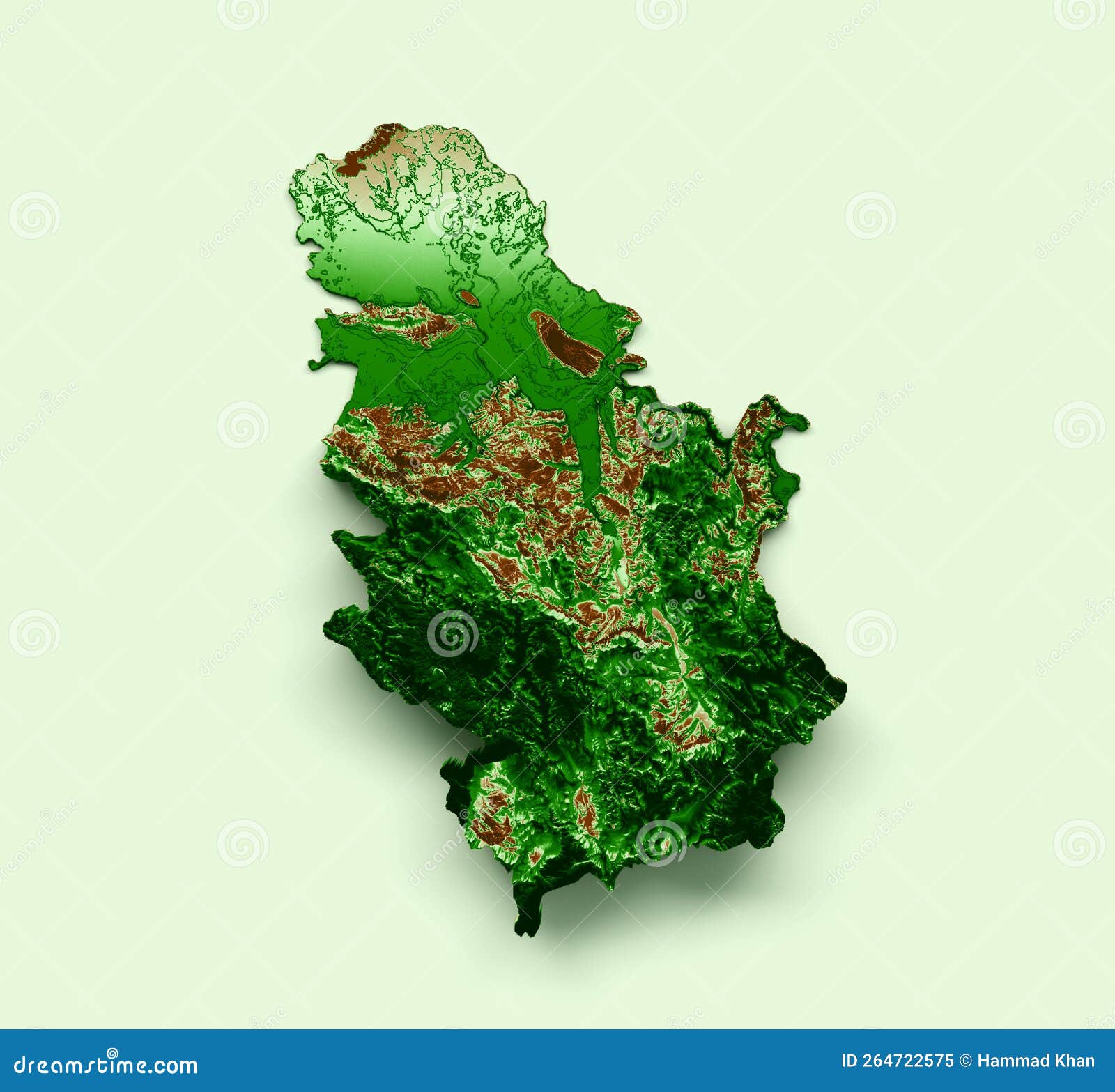 Serbia Topographic Map 3d Realistic Map Color 3d Illustration Stock ...