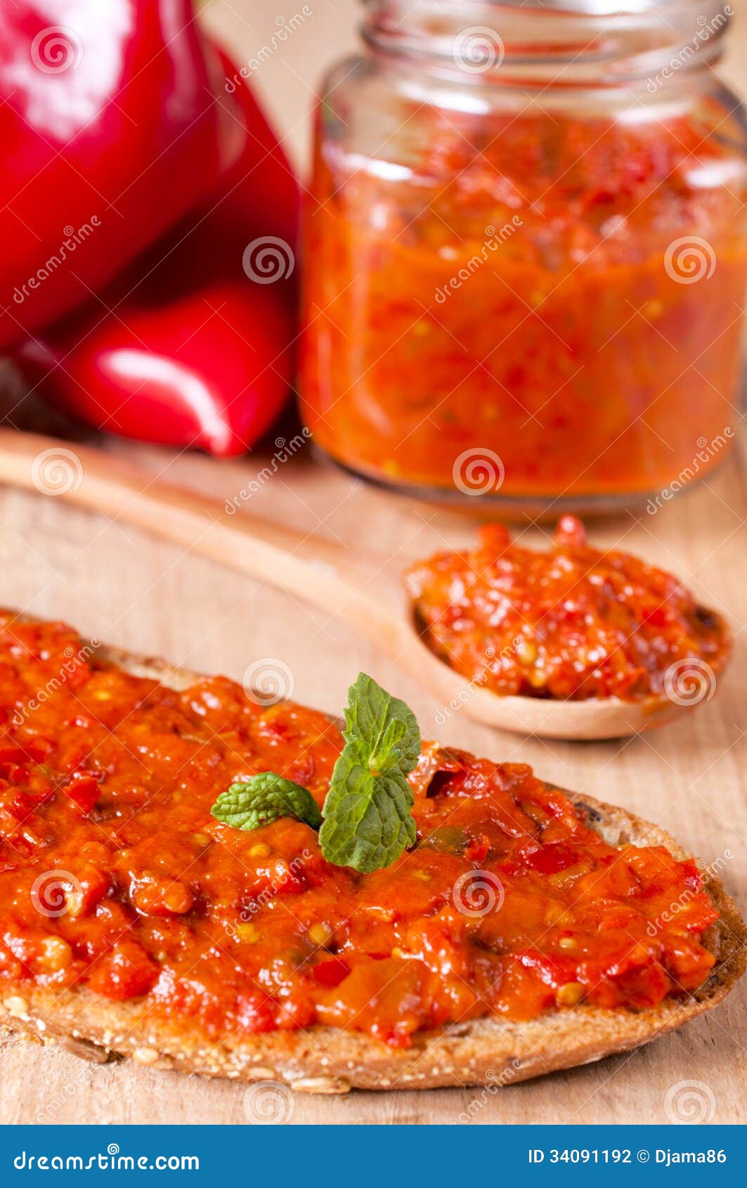 Serbian ajvar stock photo. Image of jelly, homemade, balkan - 34091192