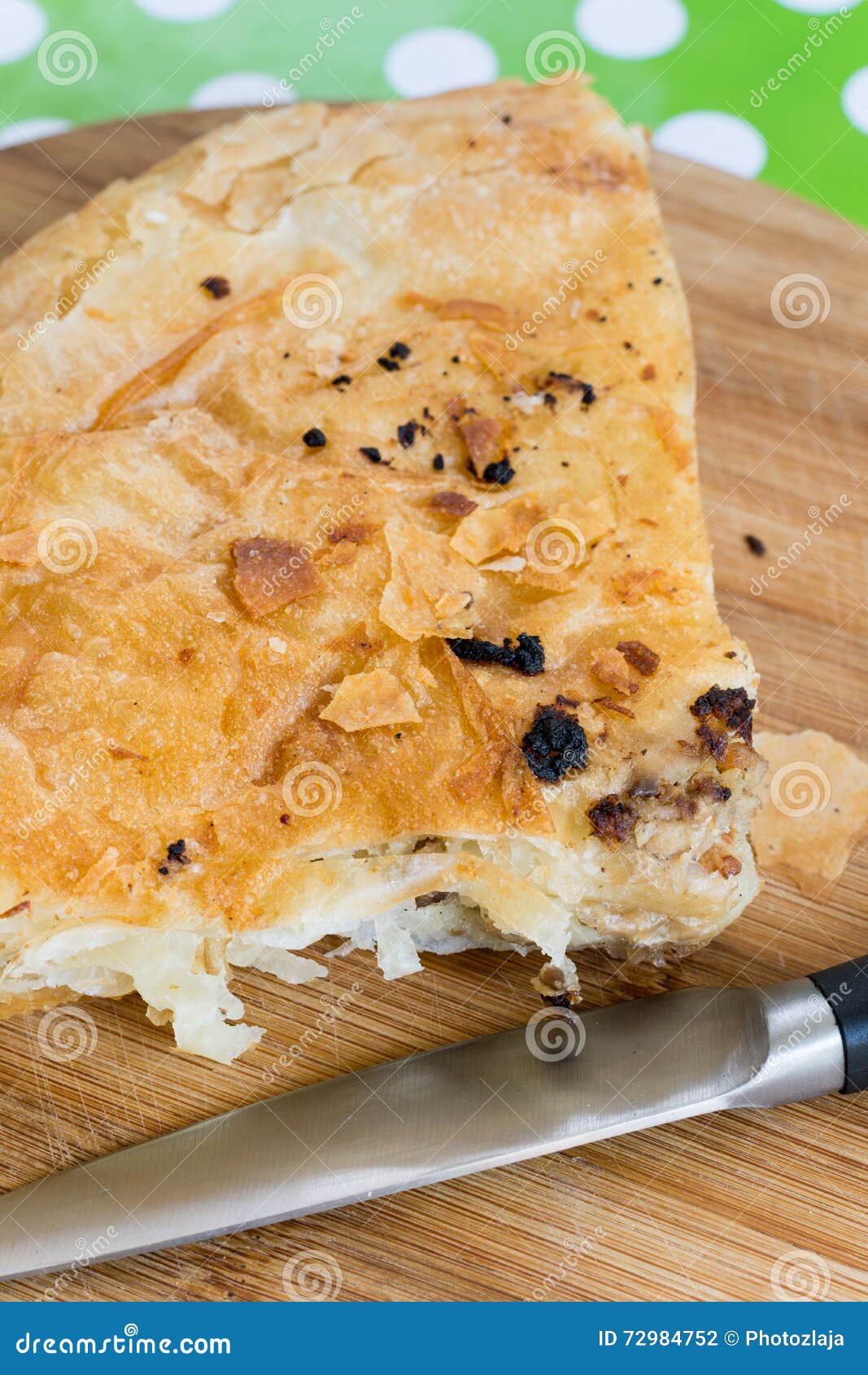 Serbian Burek with Meat Flat Lay Stock Photo - Image of cooked, dough ...