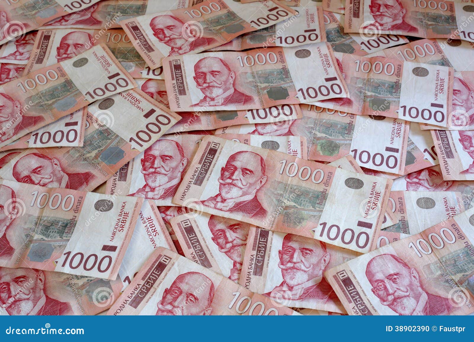 Serbian Currency - a Heap of 1000 Dinar Banknotes Stock Photo - Image ...