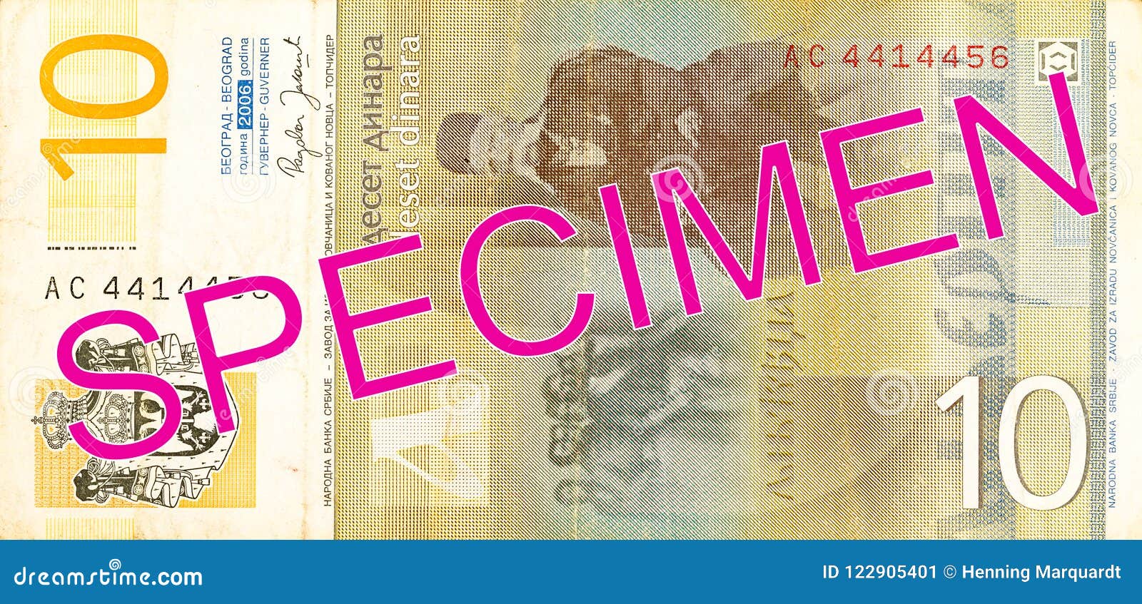 10 Serbian Dinar Note Reverse Stock Image - Image of exchange, crisis ...