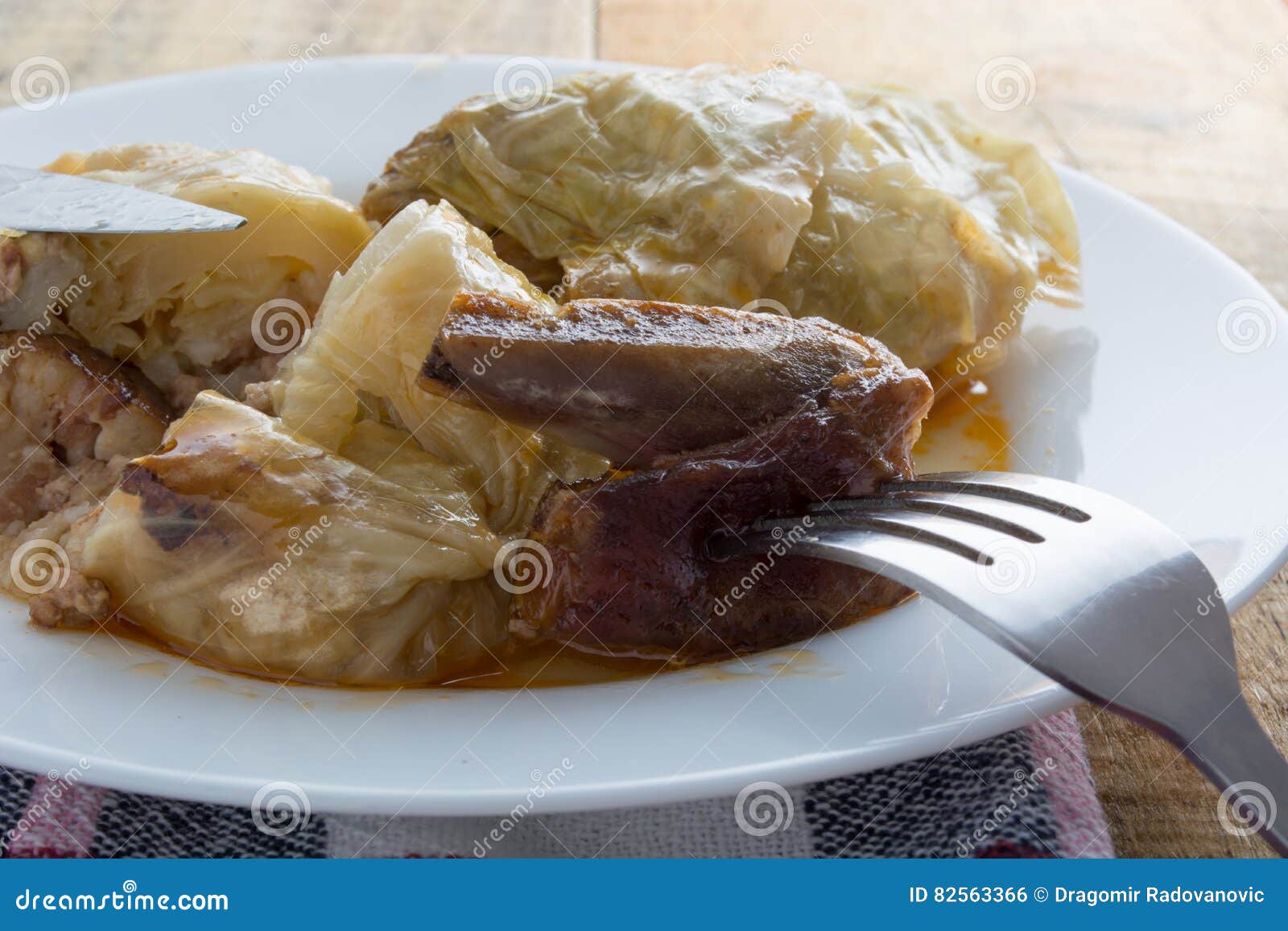 Serbian Dish Sarma Served in White Plate Stock Photo - Image of lunch ...