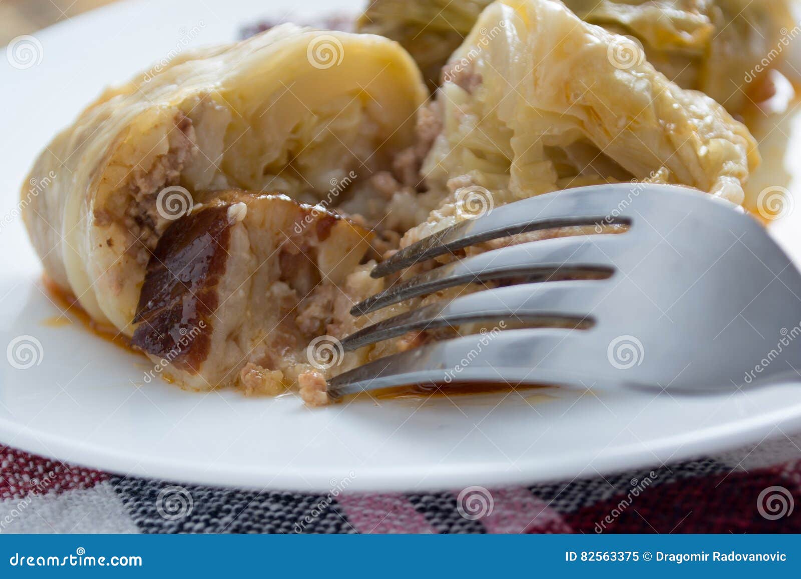 Serbian Dish Sarma Served in White Plate Stock Image - Image of dish ...