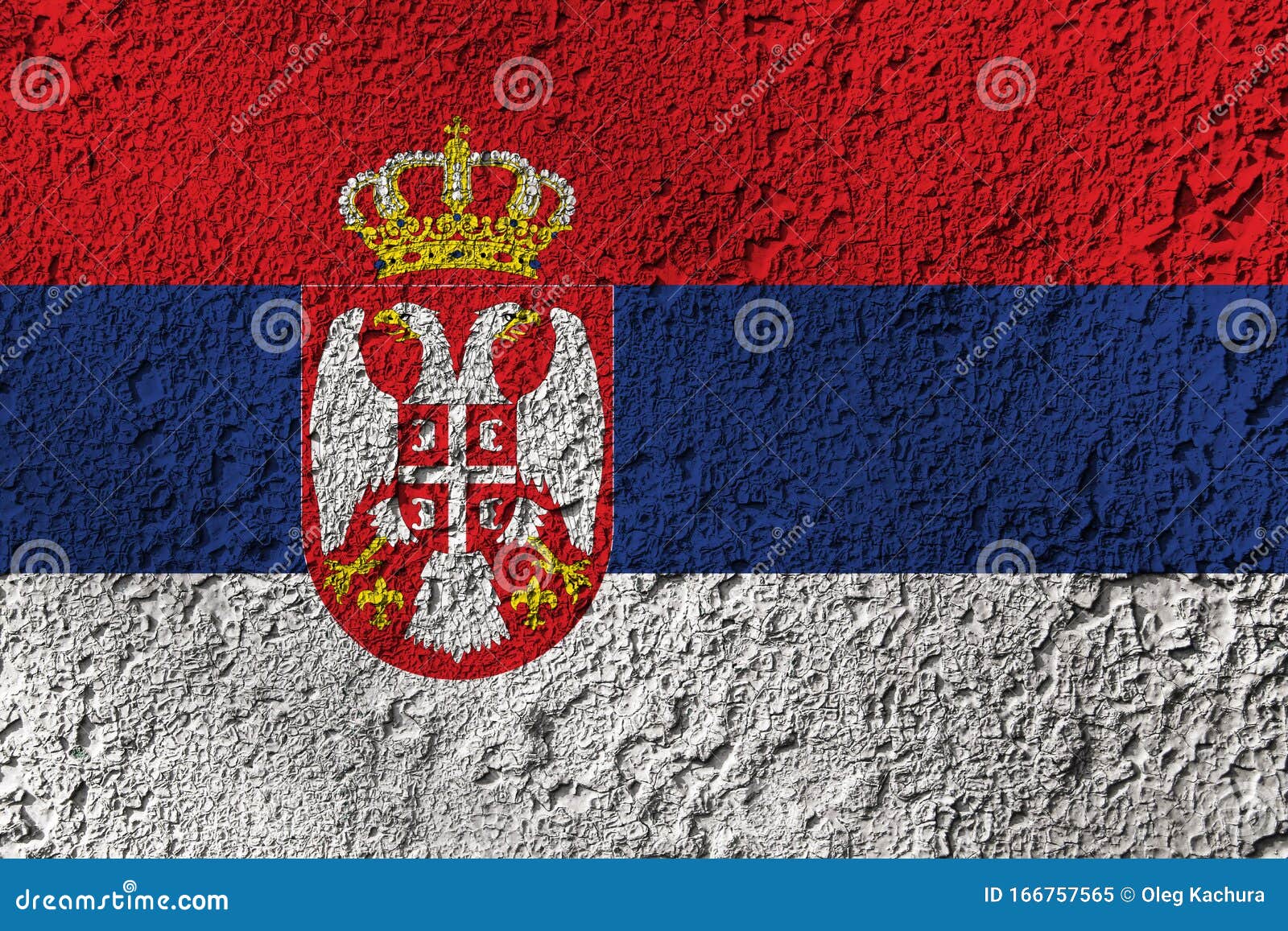 Serbian Flag on the Background Texture. Concept for Designer Solutions ...