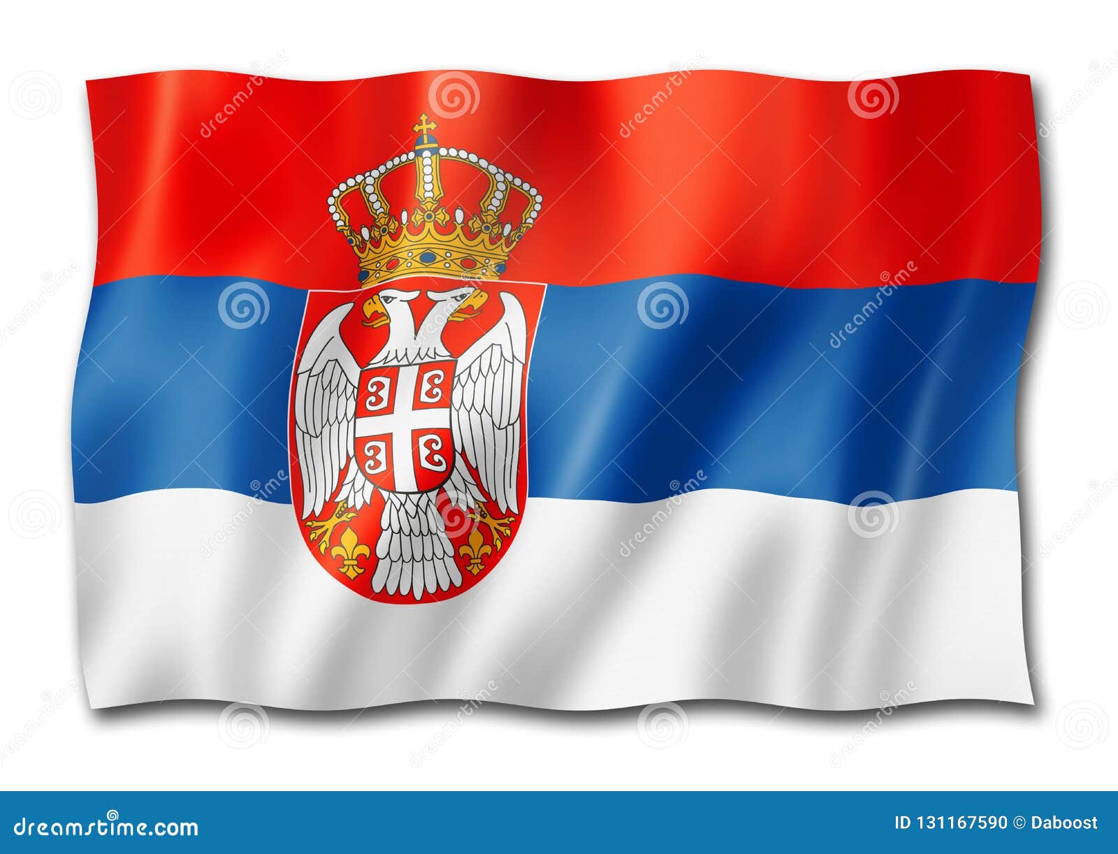 Serbian Flag Isolated on White Stock Illustration - Illustration of ...