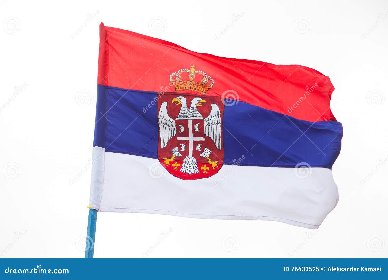 Serbian Flag Waving on Wind in the Sky Stock Image - Image of wind ...