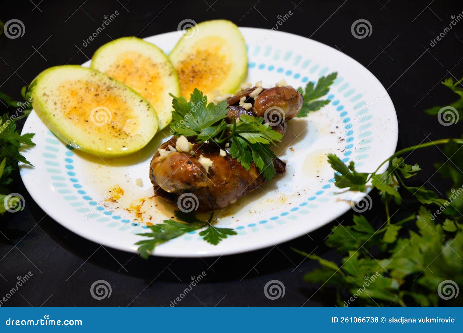 Serbian Food Vegetables and Chicken Liver Stock Photo - Image of ...