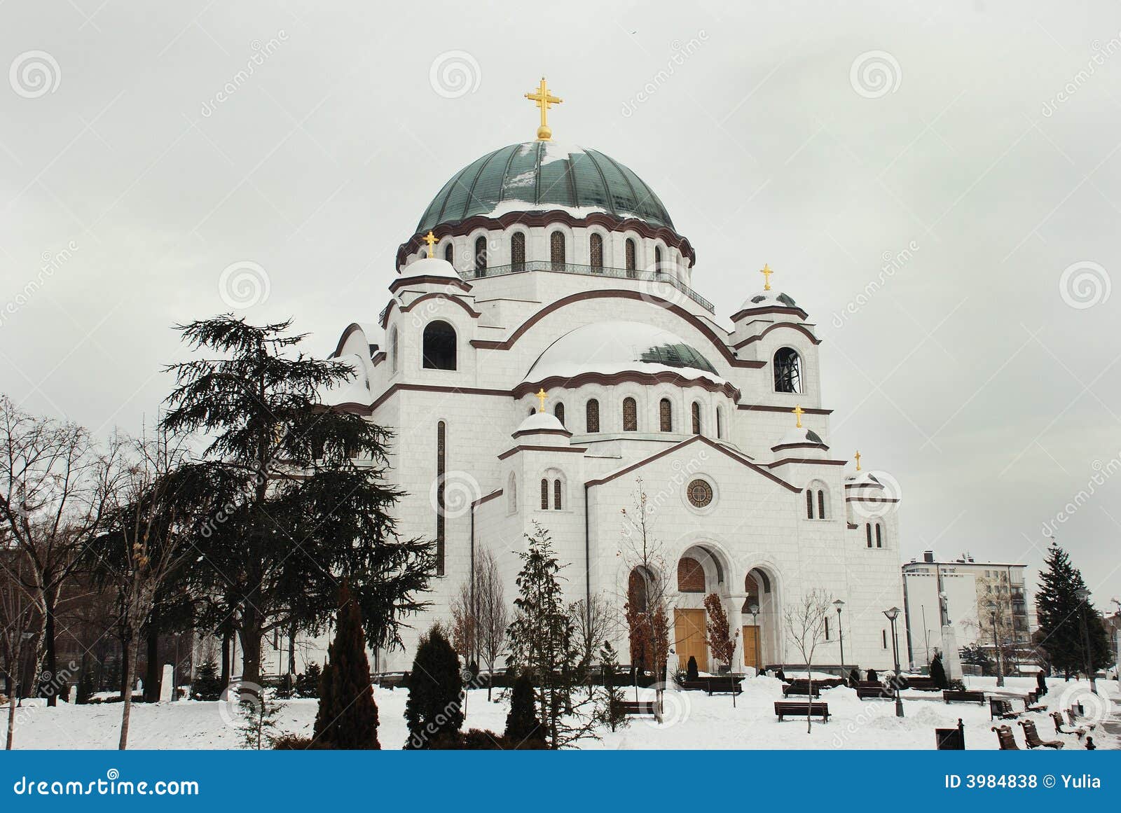 Serbian orthodox church stock photo. Image of white, december - 3984838