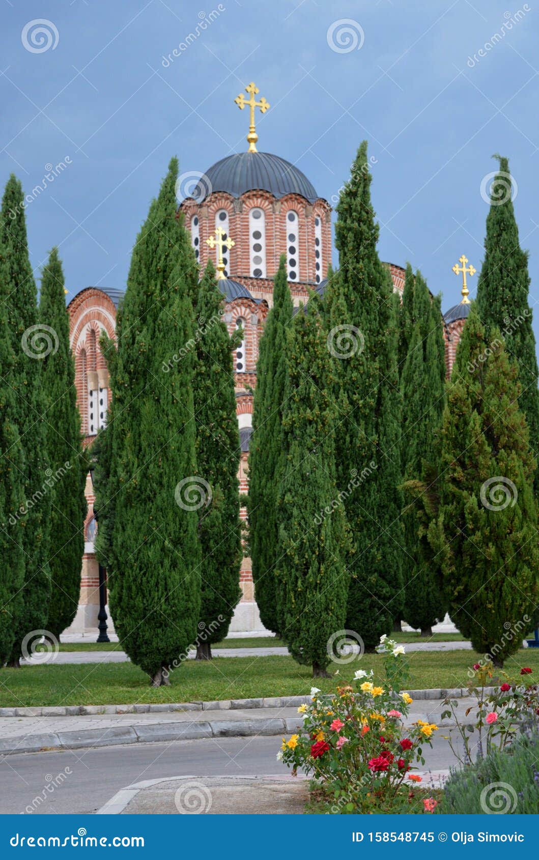 Serbian Orthodox churches stock image. Image of cross - 158548745