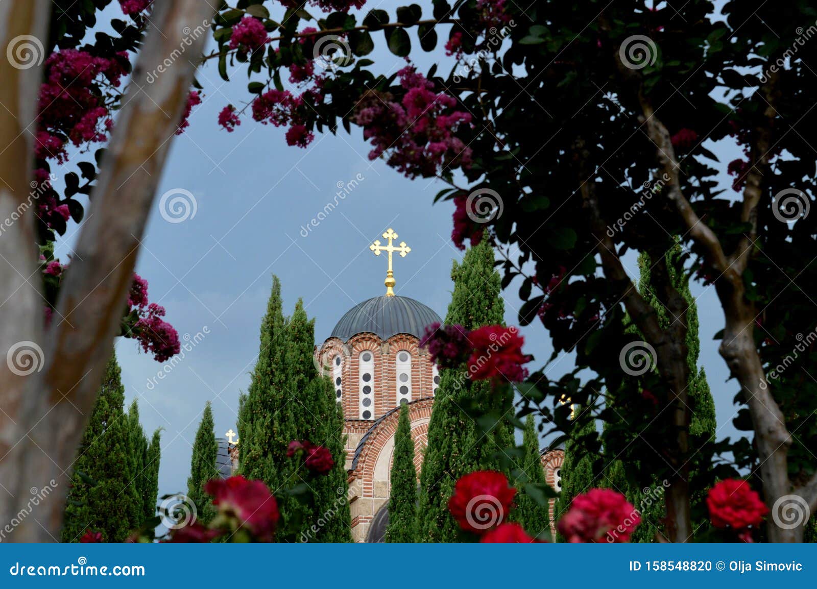 Serbian Orthodox churches stock photo. Image of cross - 158548820