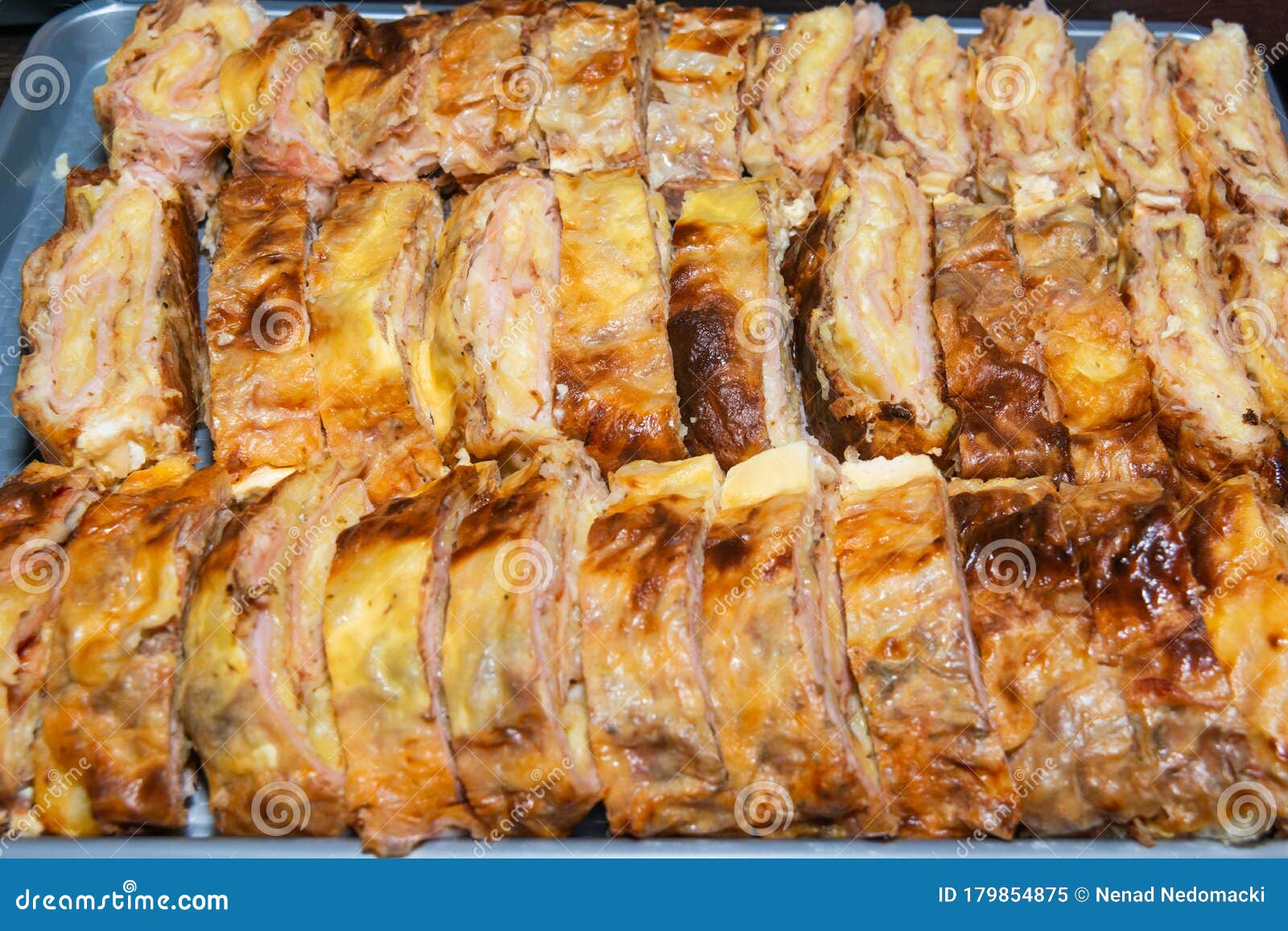 Serbian Pizza Pie Close Up stock image. Image of eastern - 179854875