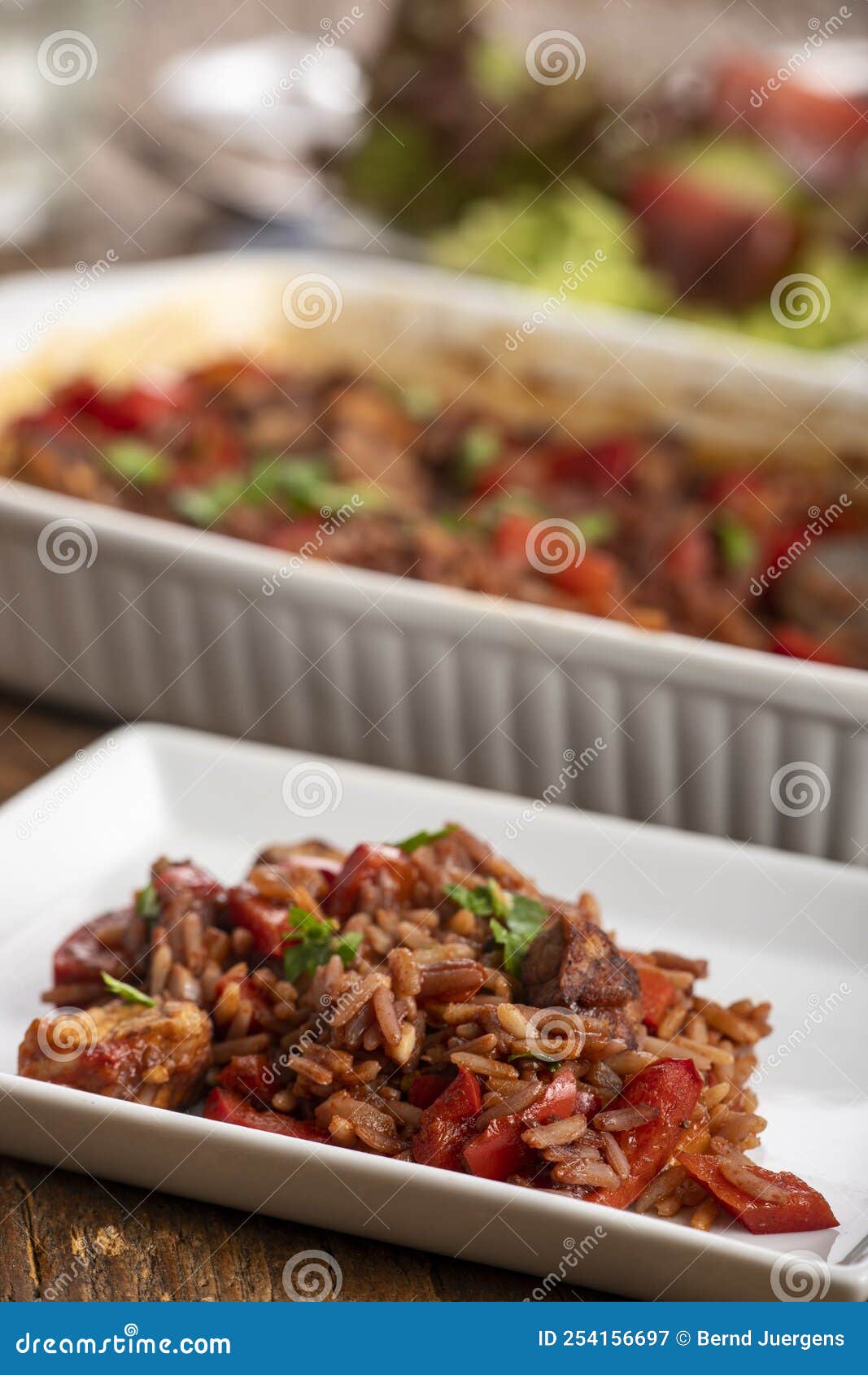 Serbian rice dish stock image. Image of green, reisfleisch - 254156697