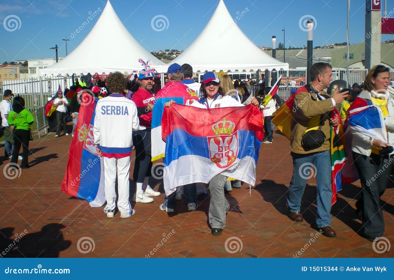 Serbian soccer fans editorial stock image. Image of african - 15015344