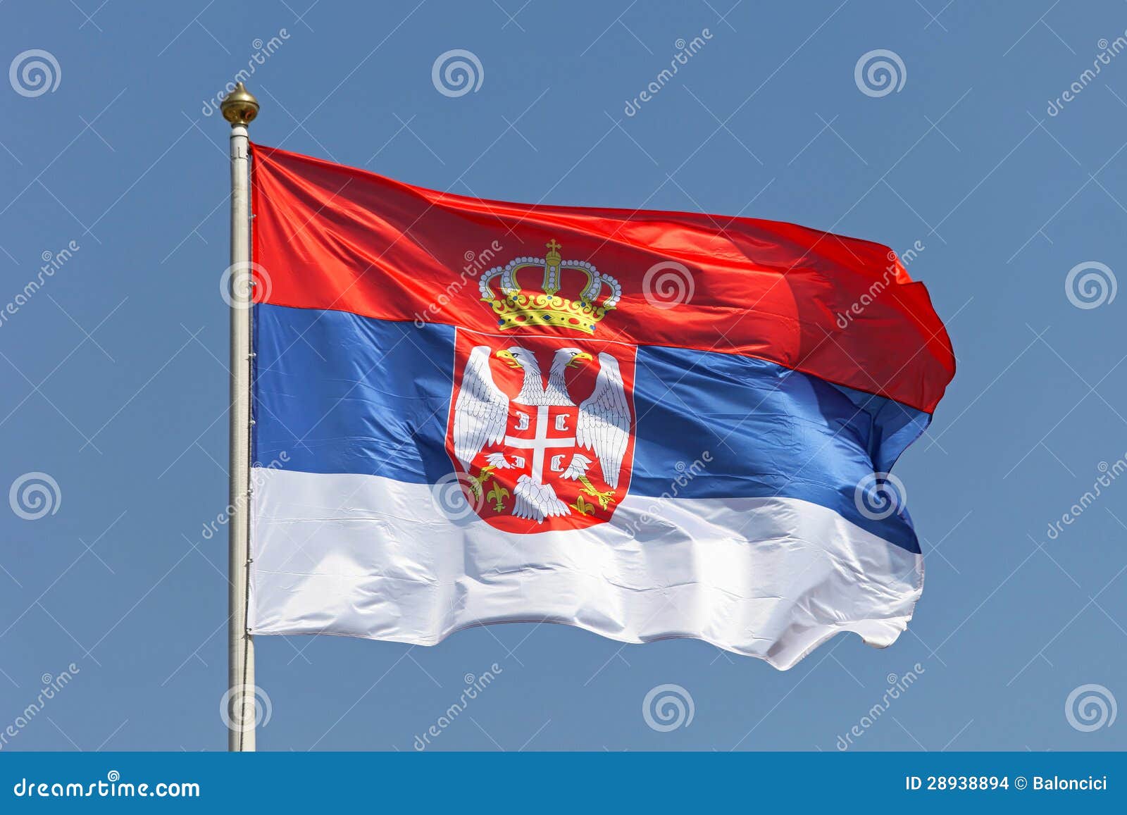 Serbien-Flagge stockfoto. Bild von serbisch, adler, serbien - 28938894