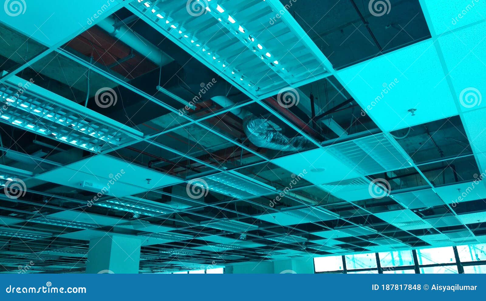 Suspended Ceiling Frame and Board Under Construction at the ...