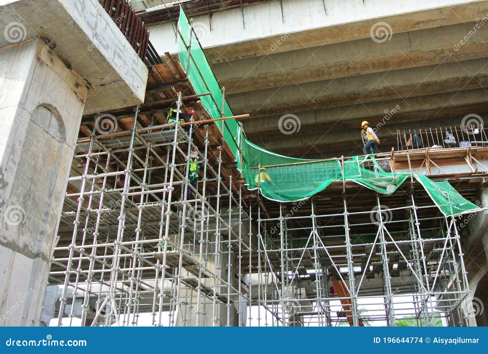 Scaffolding is Installed on the Construction Site As Temporary Support ...