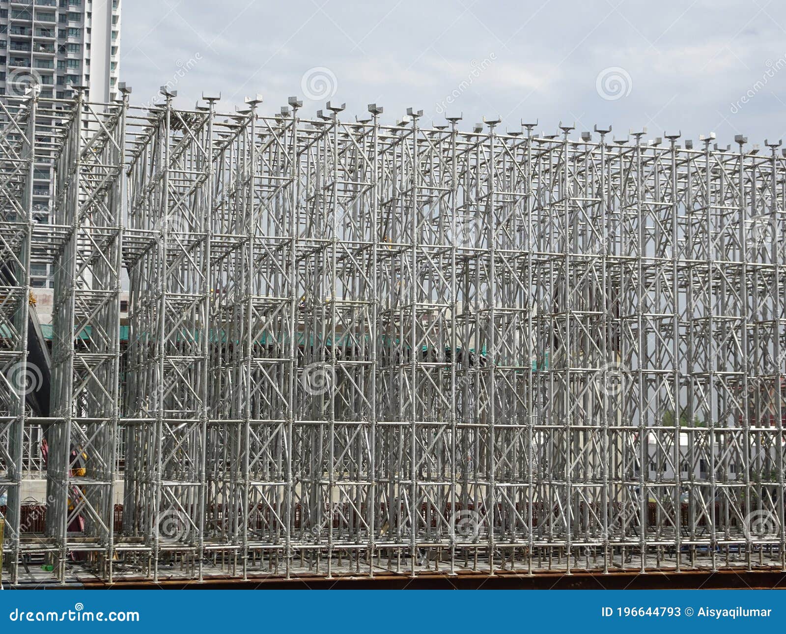 Scaffolding is Installed on the Construction Site As Temporary Support ...