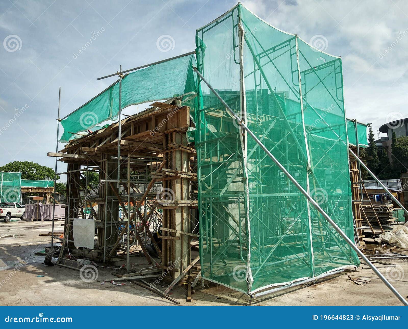 Scaffolding is Installed on the Construction Site As Temporary Support ...