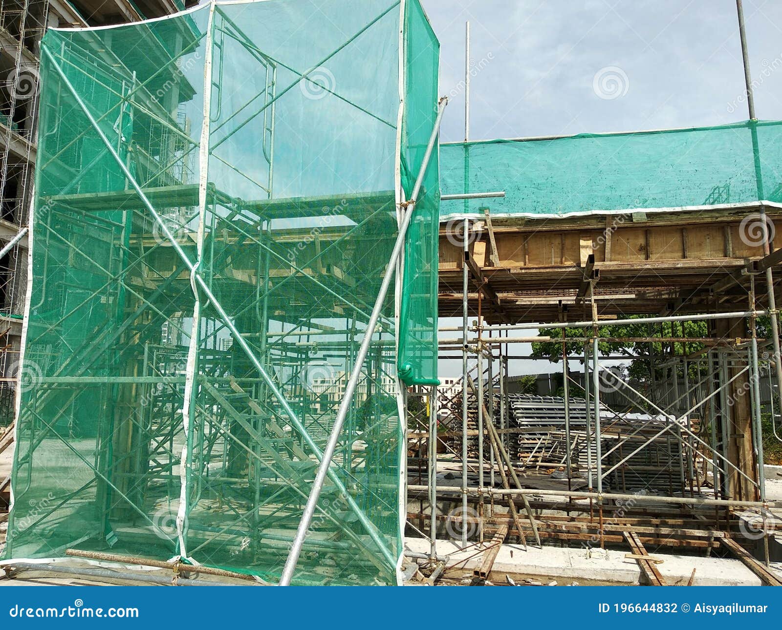 Scaffolding is Installed on the Construction Site As Temporary Support ...