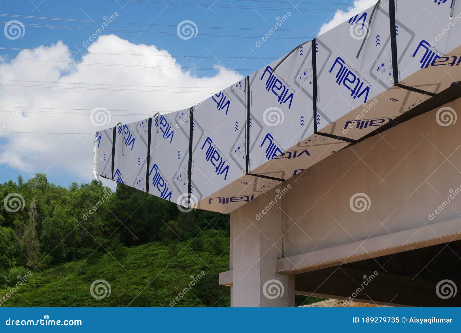 Aluminum Sheet Cladding Installation Work is in Progress. Editorial ...