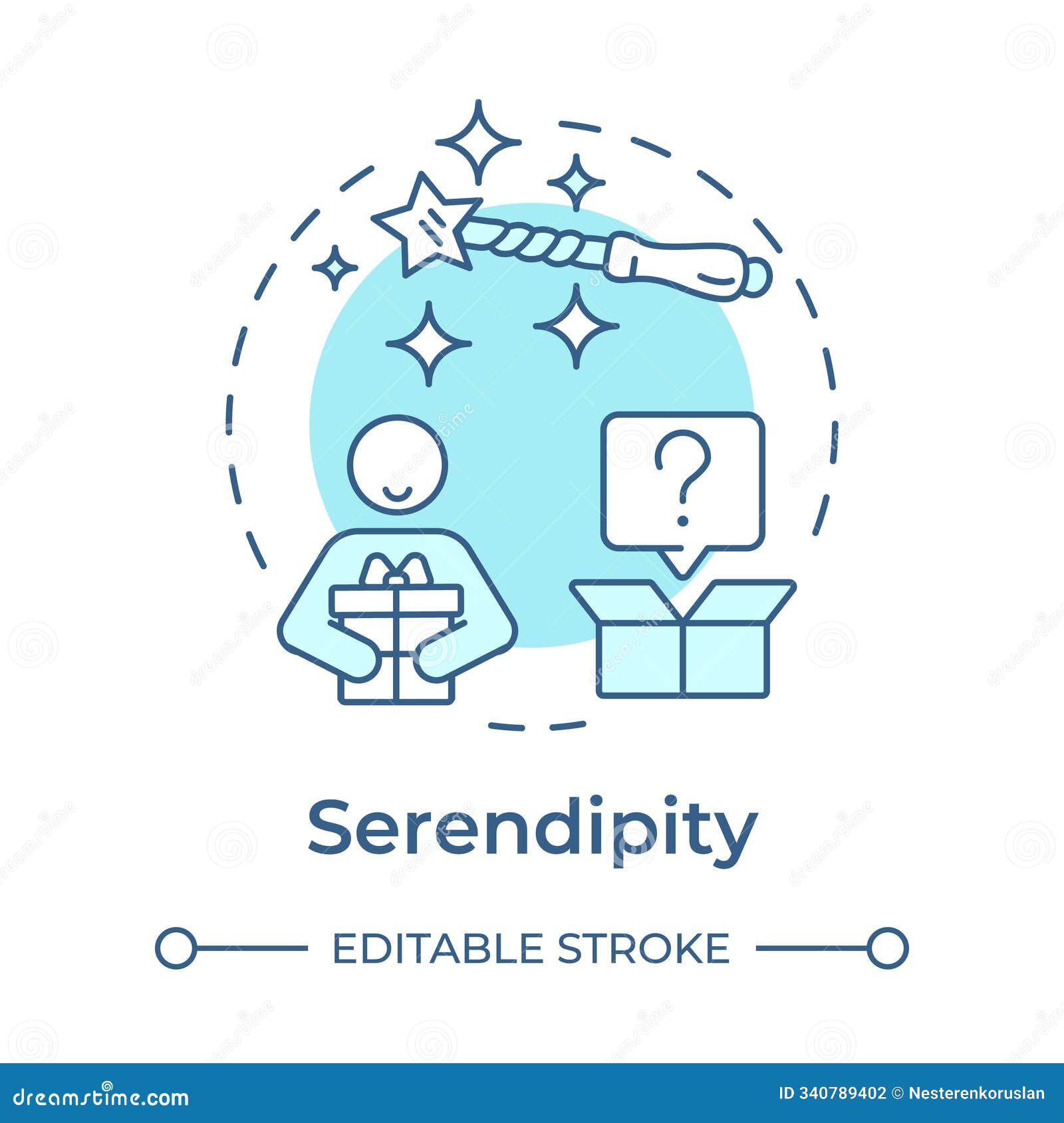 Serendipity Soft Blue Concept Icon Stock Illustration - Illustration of color, icon: 340789402