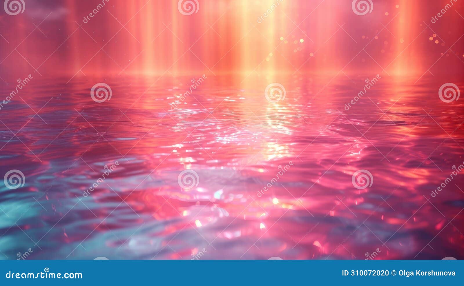 Red and Pink Light Reflections Dancing on Water Surface Stock ...