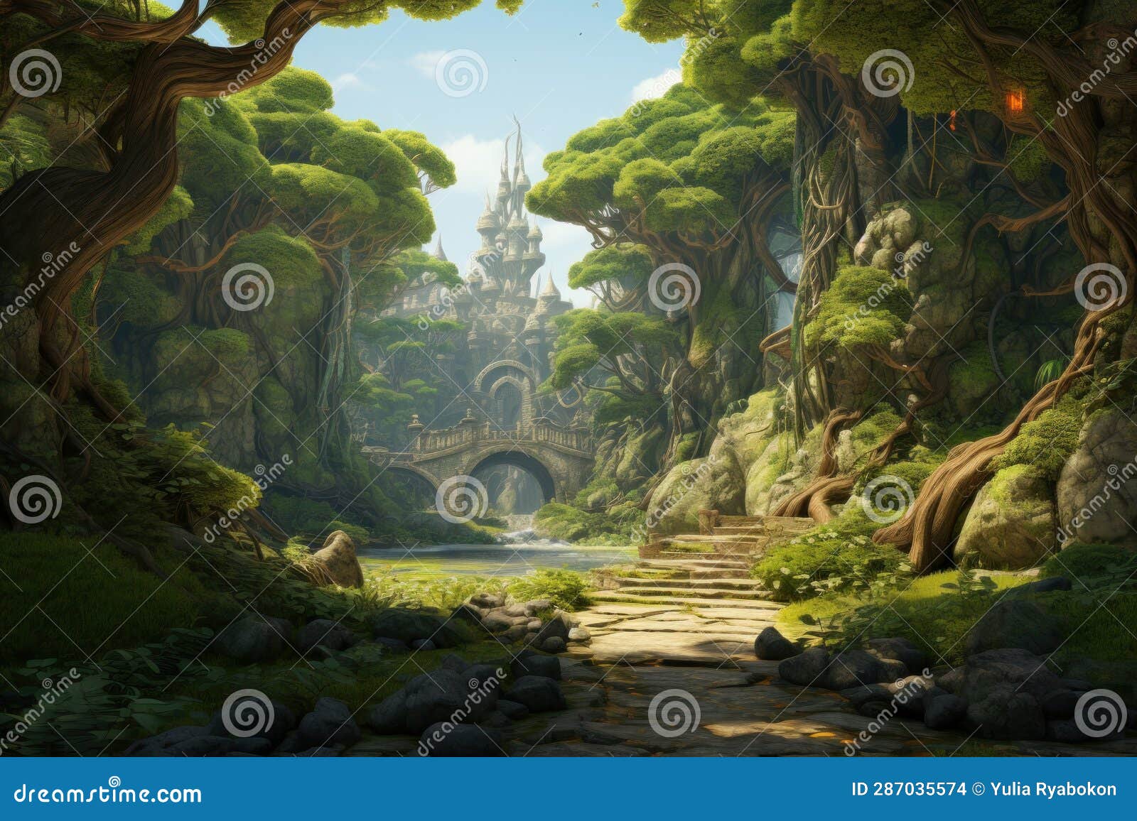 Ancient Forest With Towering Trees Stock Image | CartoonDealer.com ...