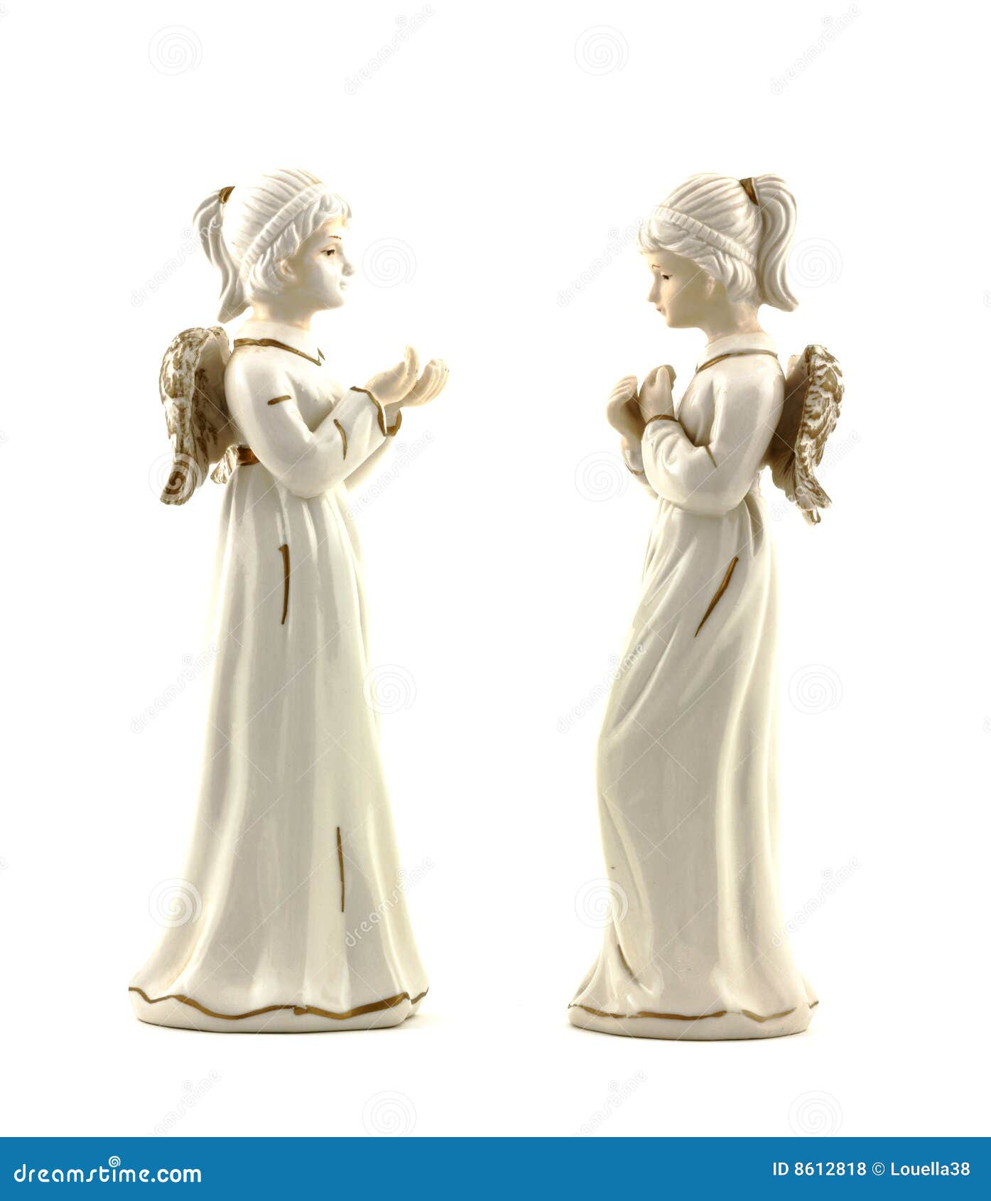 Angels Facing Gargoyles On Top Of Notre-dame Cathedral Stock ...