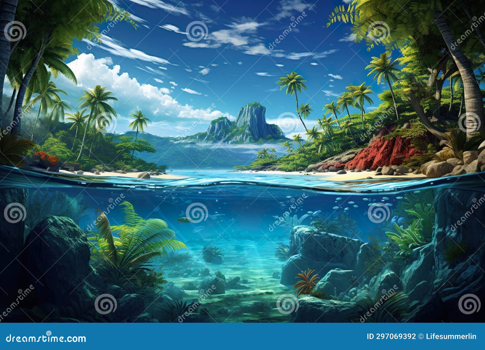 Serene Azure Lagoon: Tropical Paradise Stock Photo - Image of seascape ...