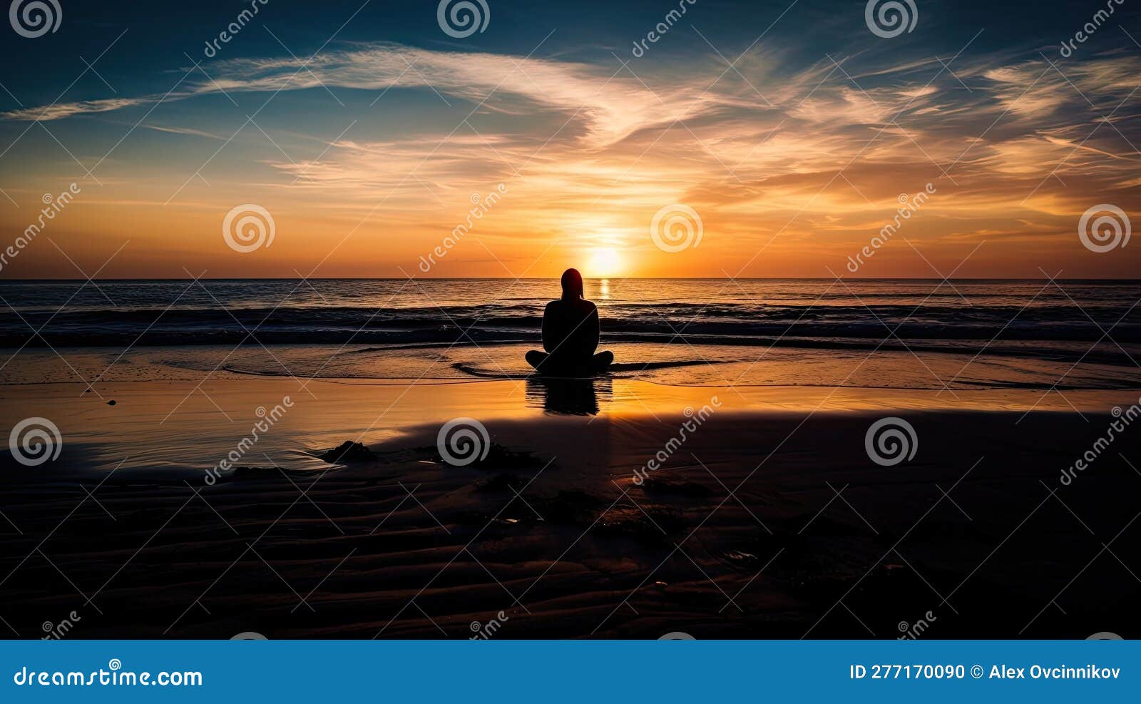 Serene Beach Meditation at Dawn. Perfect for Relaxation and Mindfulness ...
