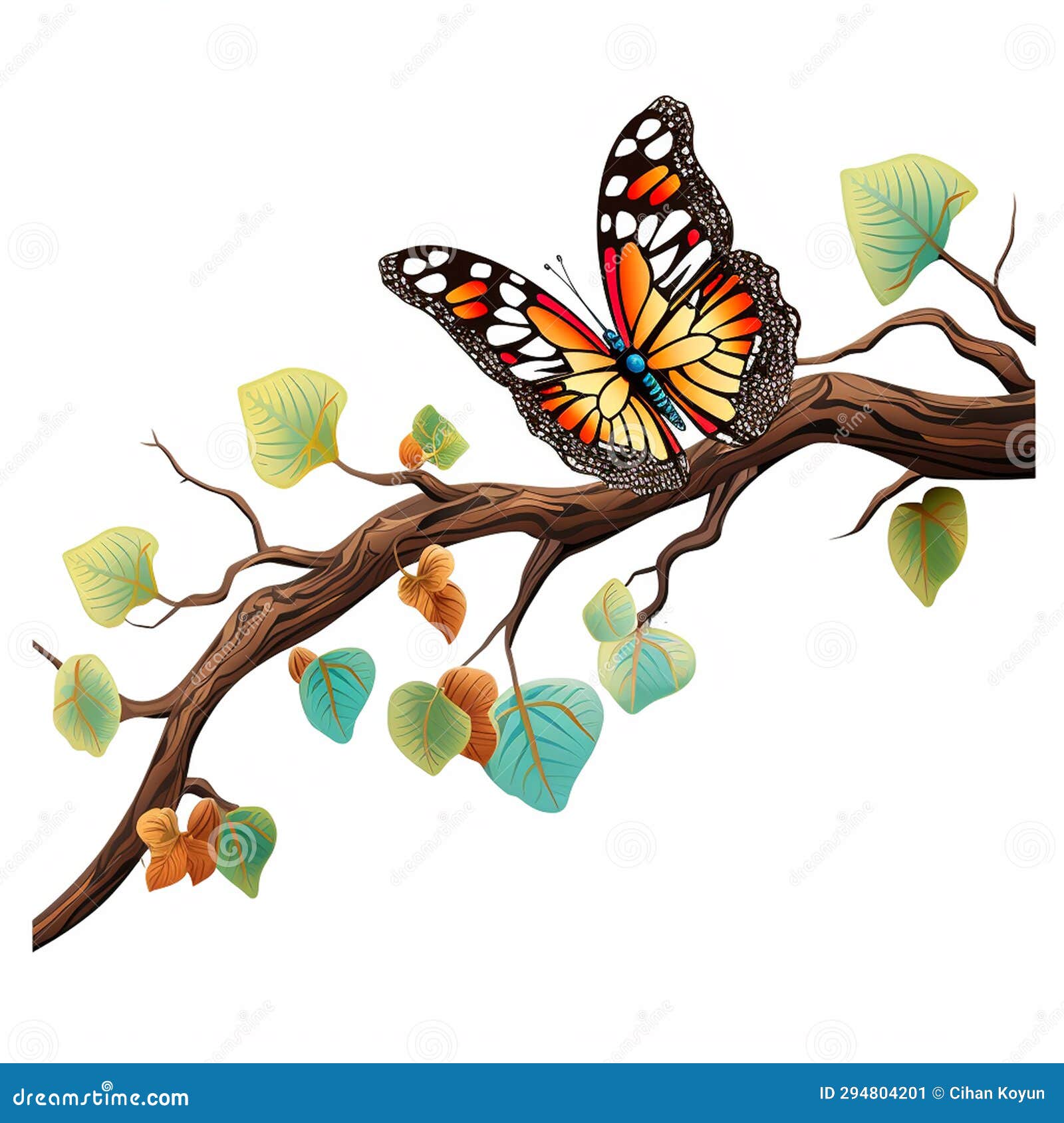 Serene Butterfly Collection Silent Flight Stock Illustration ...