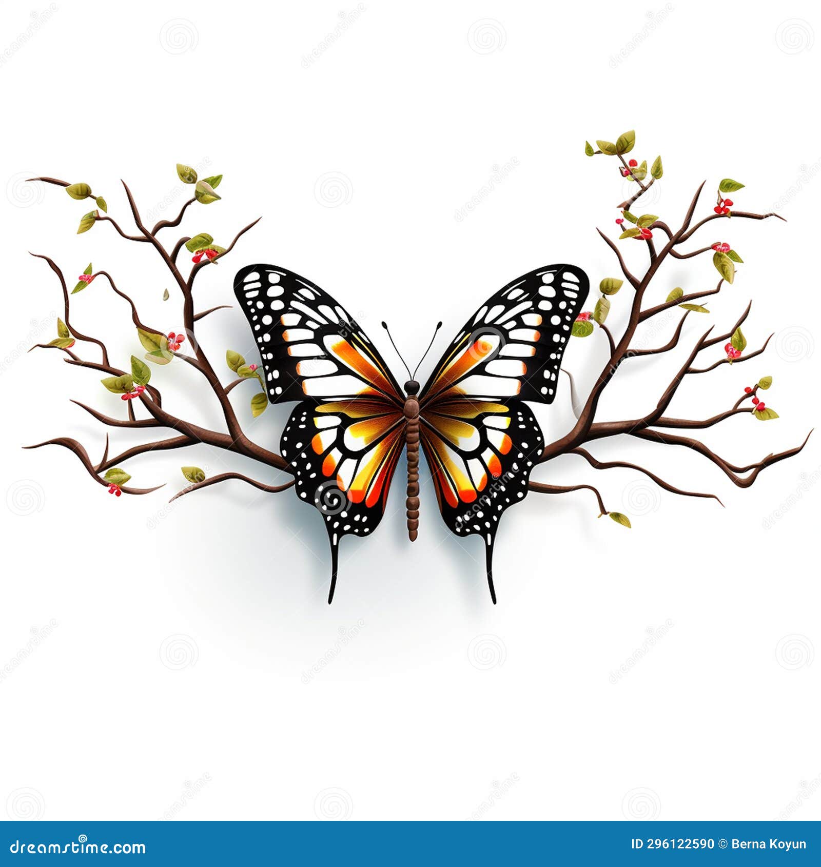 Serene Butterfly Collection Silent Flight Stock Illustration ...