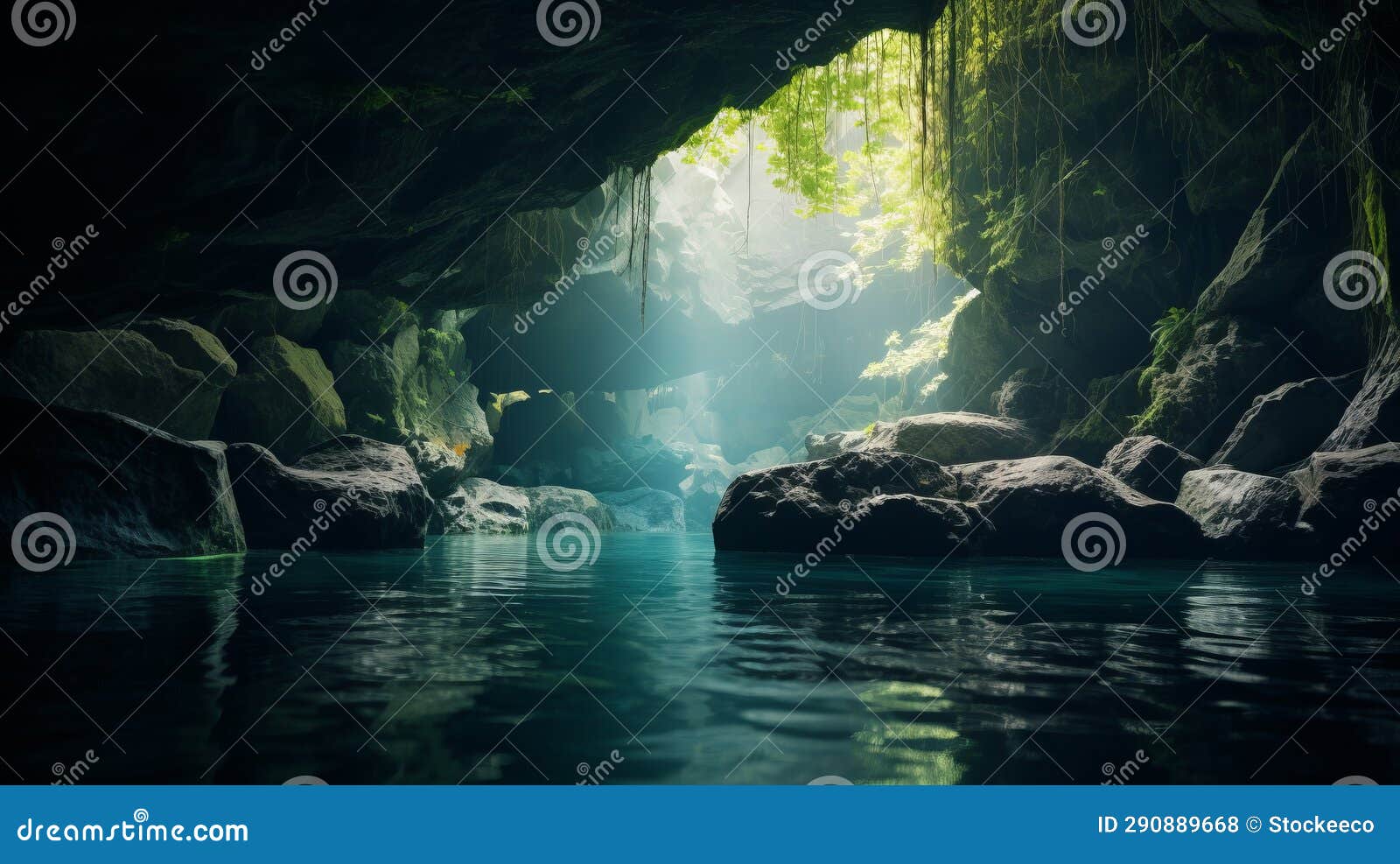 Serene and Calming Cave: a Tropical Symbolism in 8k Resolution Stock ...