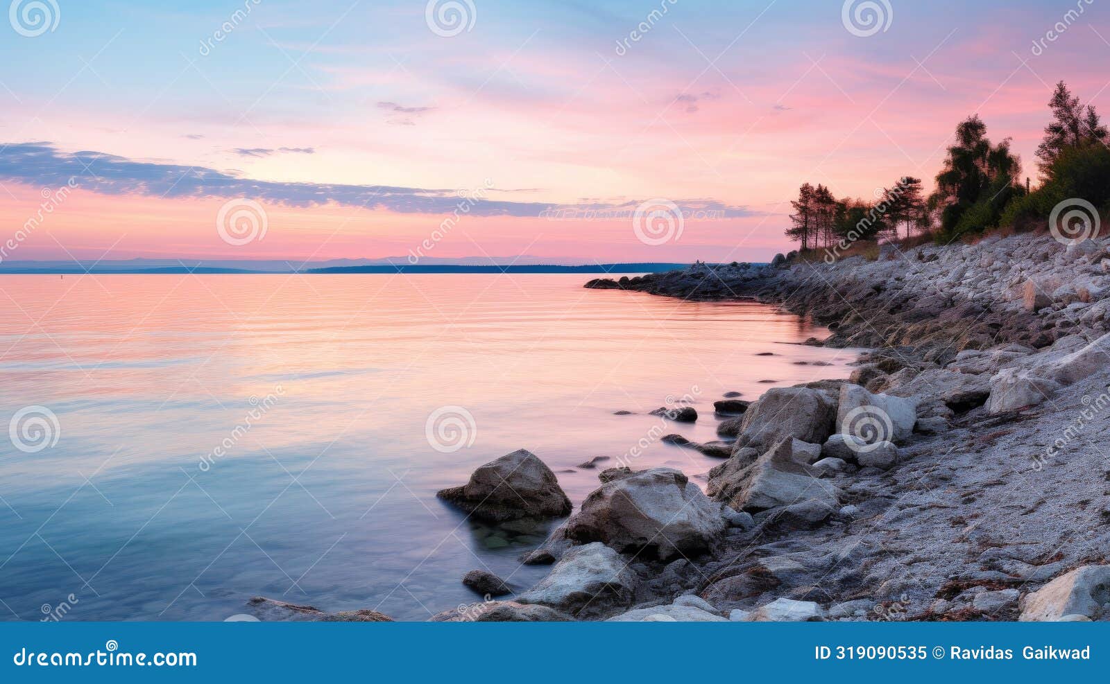 Coastal Sunrise, Soothing Tones Of Dawn, Island Paradise Stock Image ...
