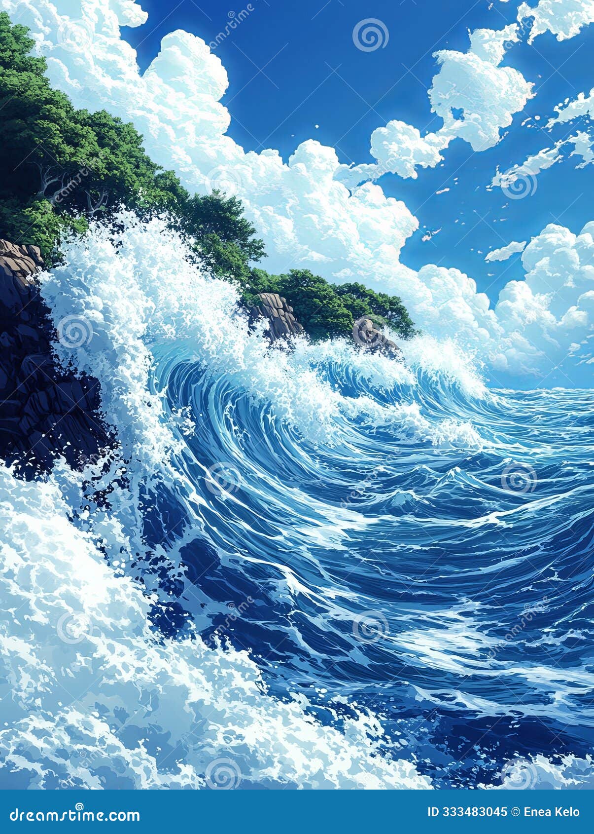 Serene Flow: Minimalist Water Waves Stock Illustration - Illustration ...