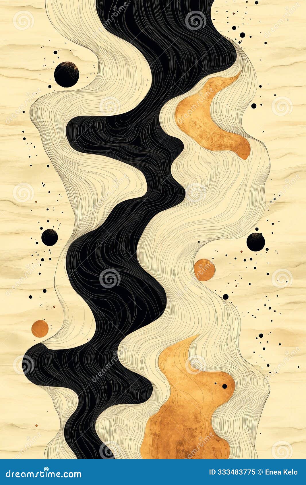 Serene Flow: Minimalist Water Waves Stock Illustration - Illustration ...
