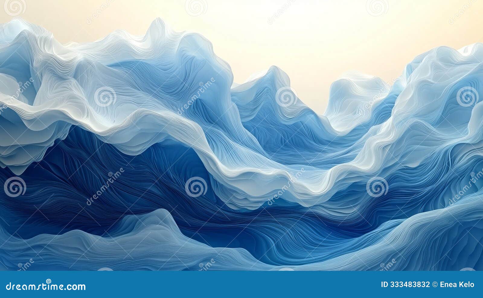 Serene Flow: Minimalist Water Waves Stock Illustration - Illustration ...