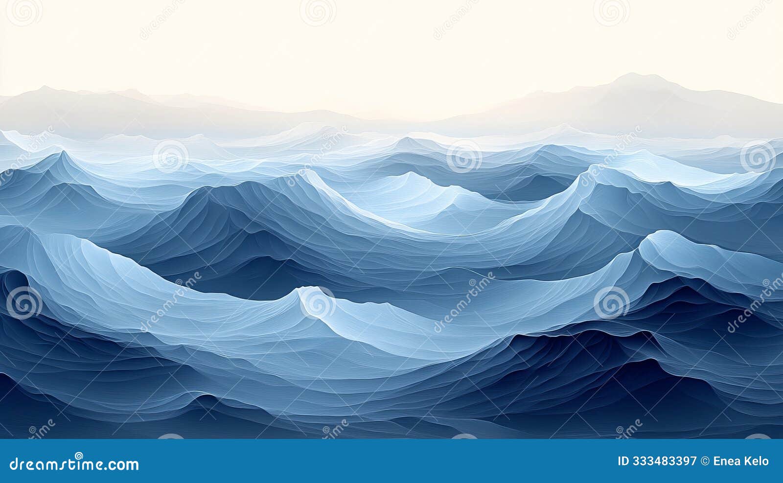 Serene Flow: Minimalist Water Waves Stock Illustration - Illustration ...
