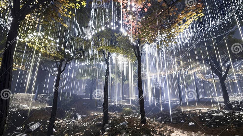 A Serene Forest Each Tree Representing a Different Data Point ...